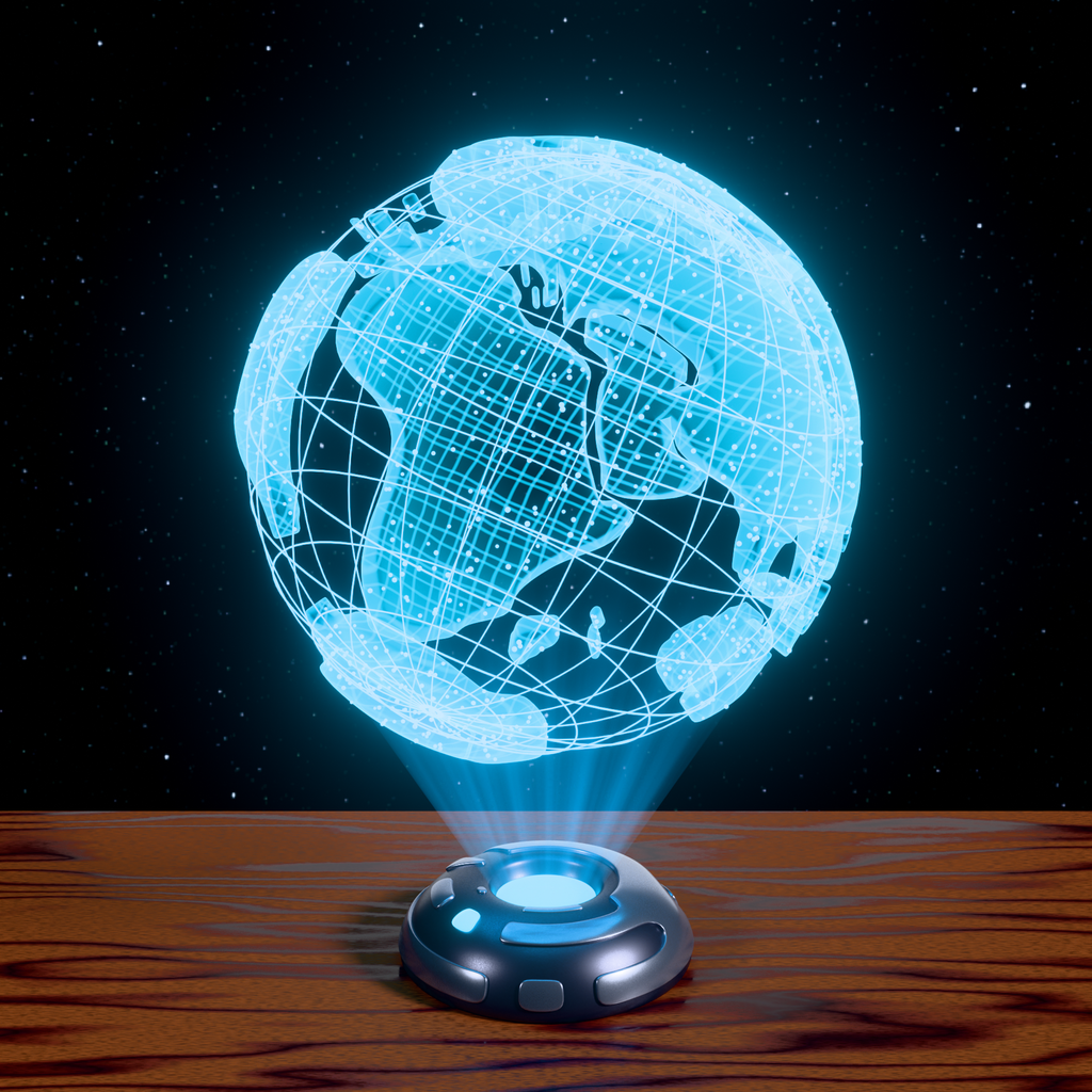 Holographic Earth Globe (Animated) | Electronic Devices models | BlenderKit