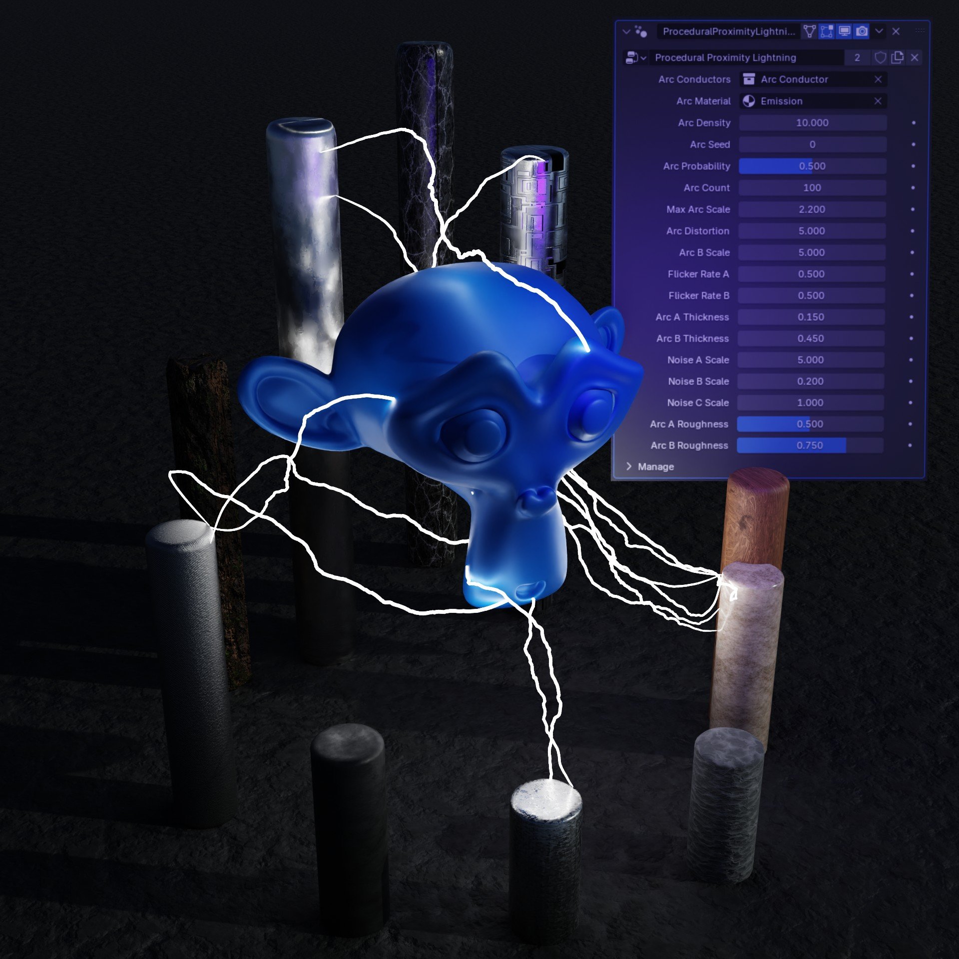 Procedural Proximity Lightning | FREE Edit / Object mode Node Groups | BlenderKit