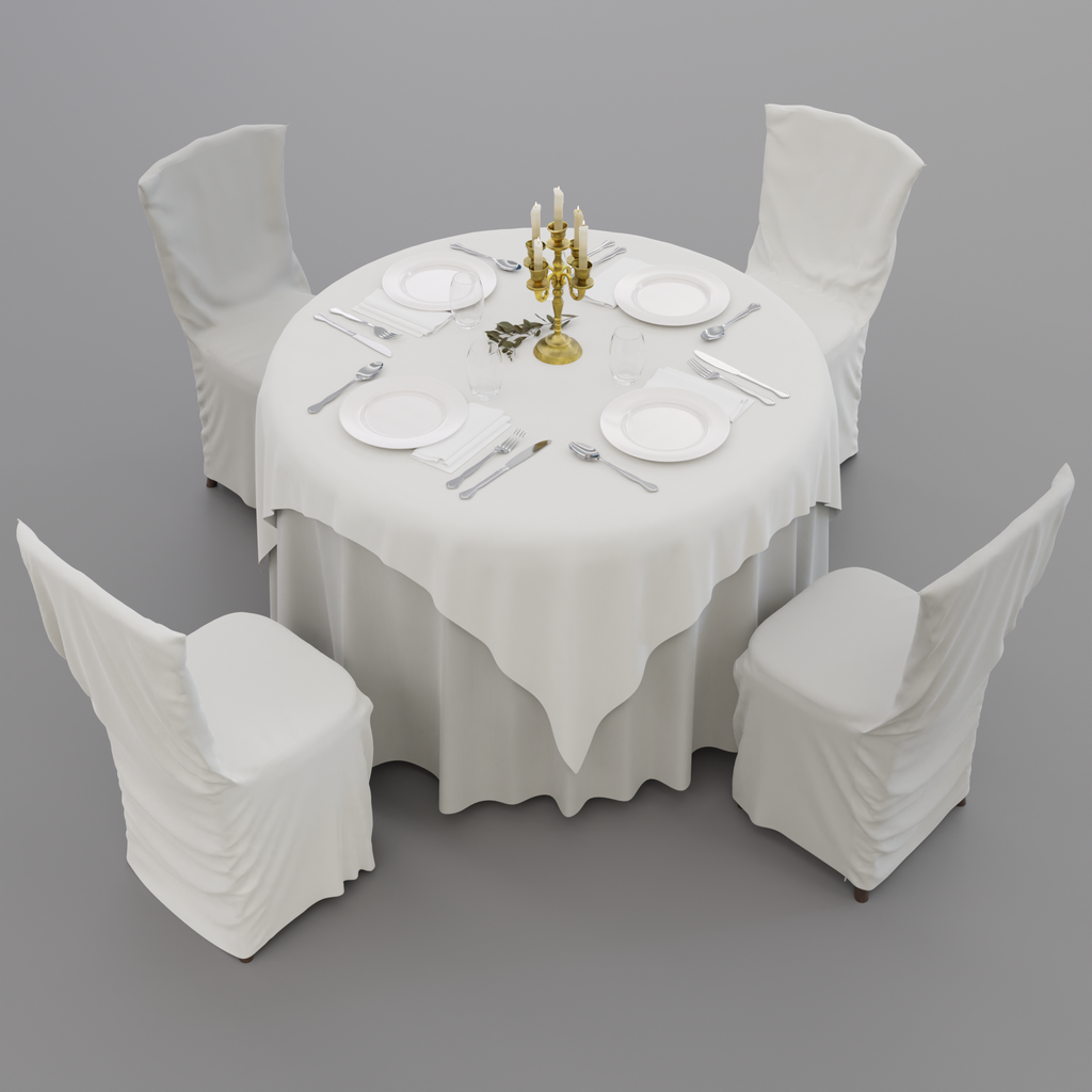 Party table dining set | Tables models | BlenderKit