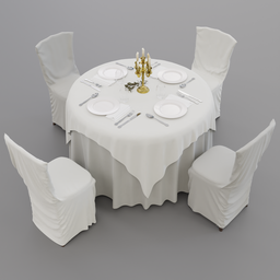 Party table dining set | Tables models | BlenderKit