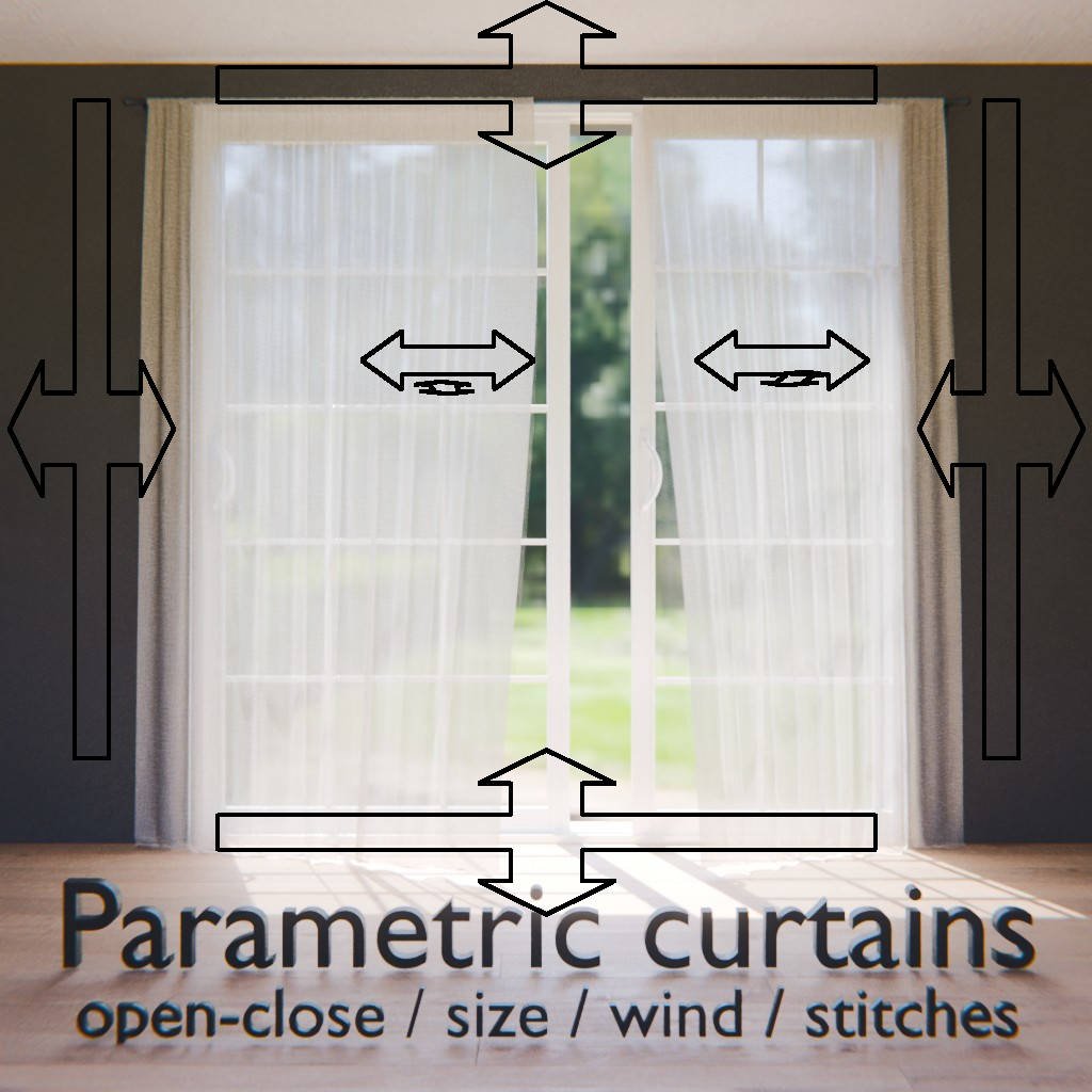 Curtain Parametric | FREE Curtains models | BlenderKit