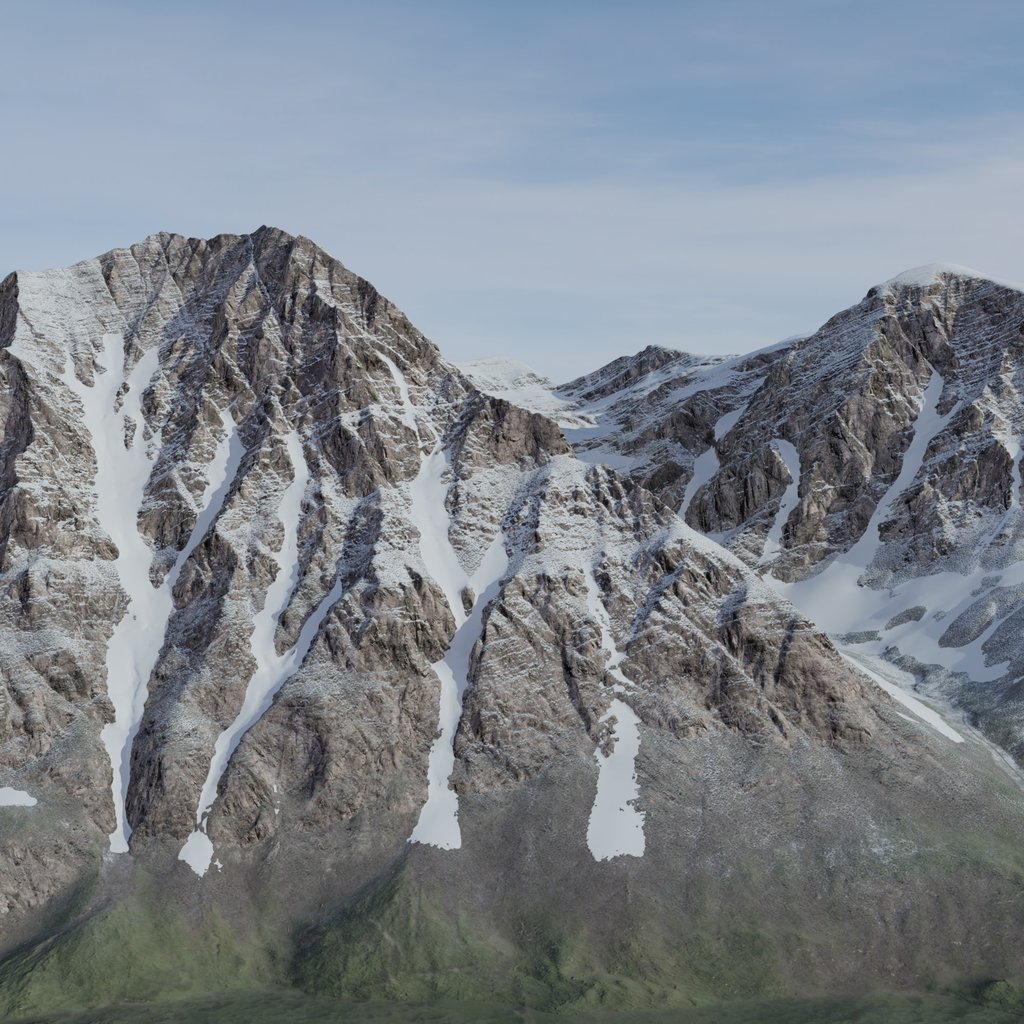 Rocky Mountains Landscape Terrain | Terrains models | BlenderKit