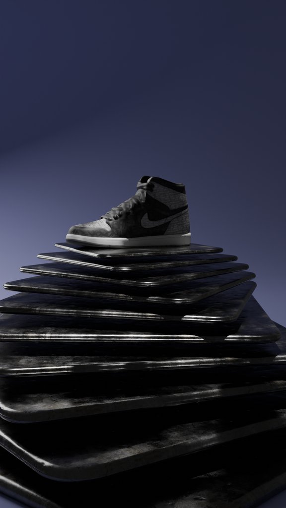 Animated Jordan Shoe | FREE Mockup scenes | BlenderKit