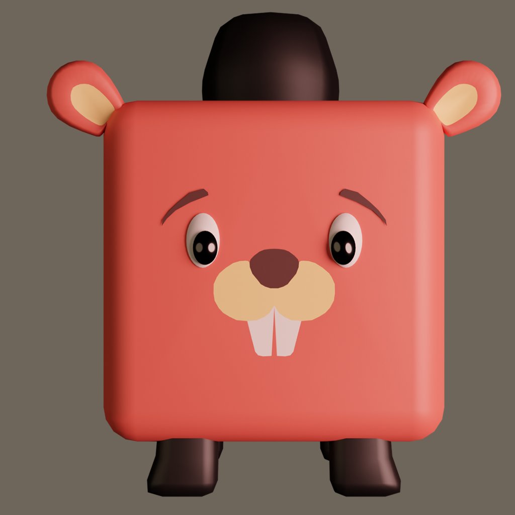 Beaver Cube animal | Mammals models | BlenderKit