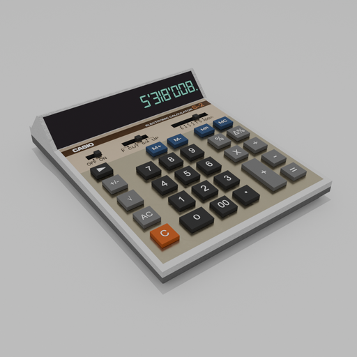 Vintage Casio S-2 Calculator | FREE Miscellaneous models | BlenderKit