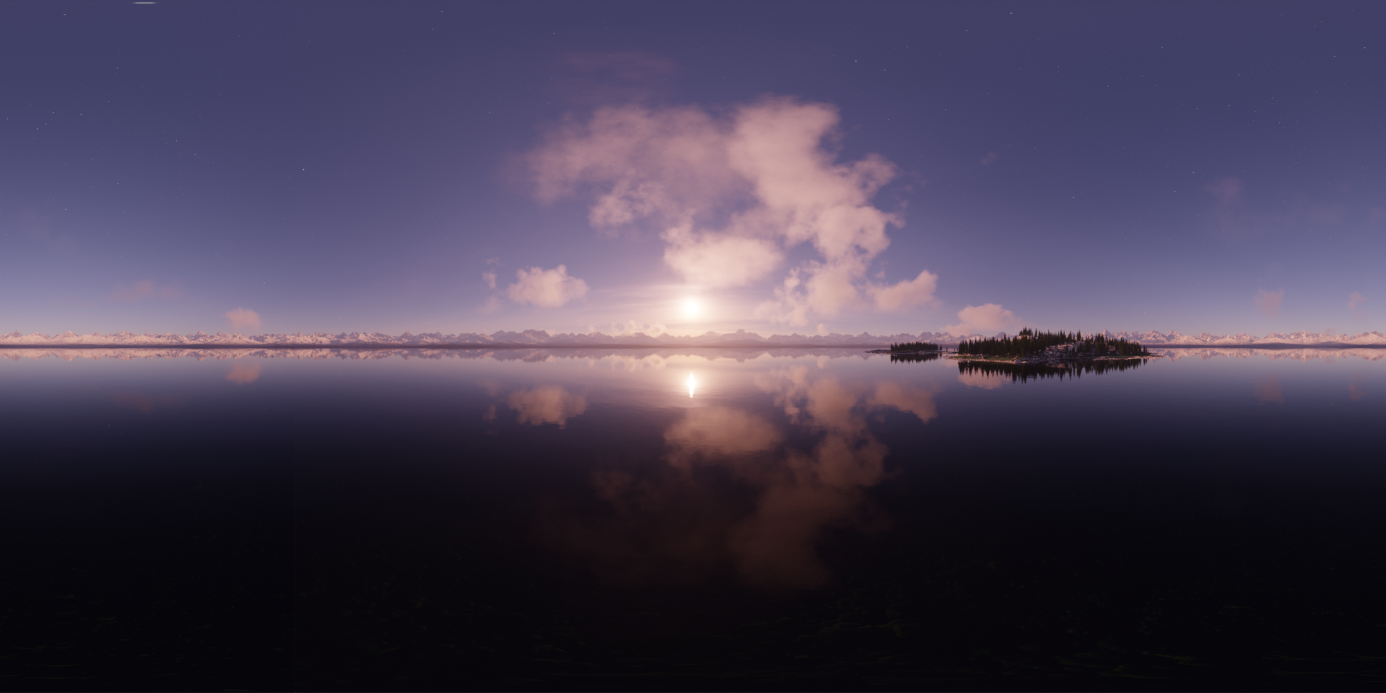 Pink Sunset at Glacier Lake | Landscapes HDRis | BlenderKit