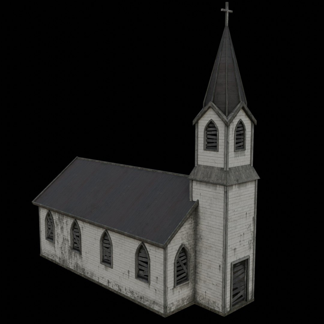 Abandoned Wooden Church | Architectural Structures models | BlenderKit