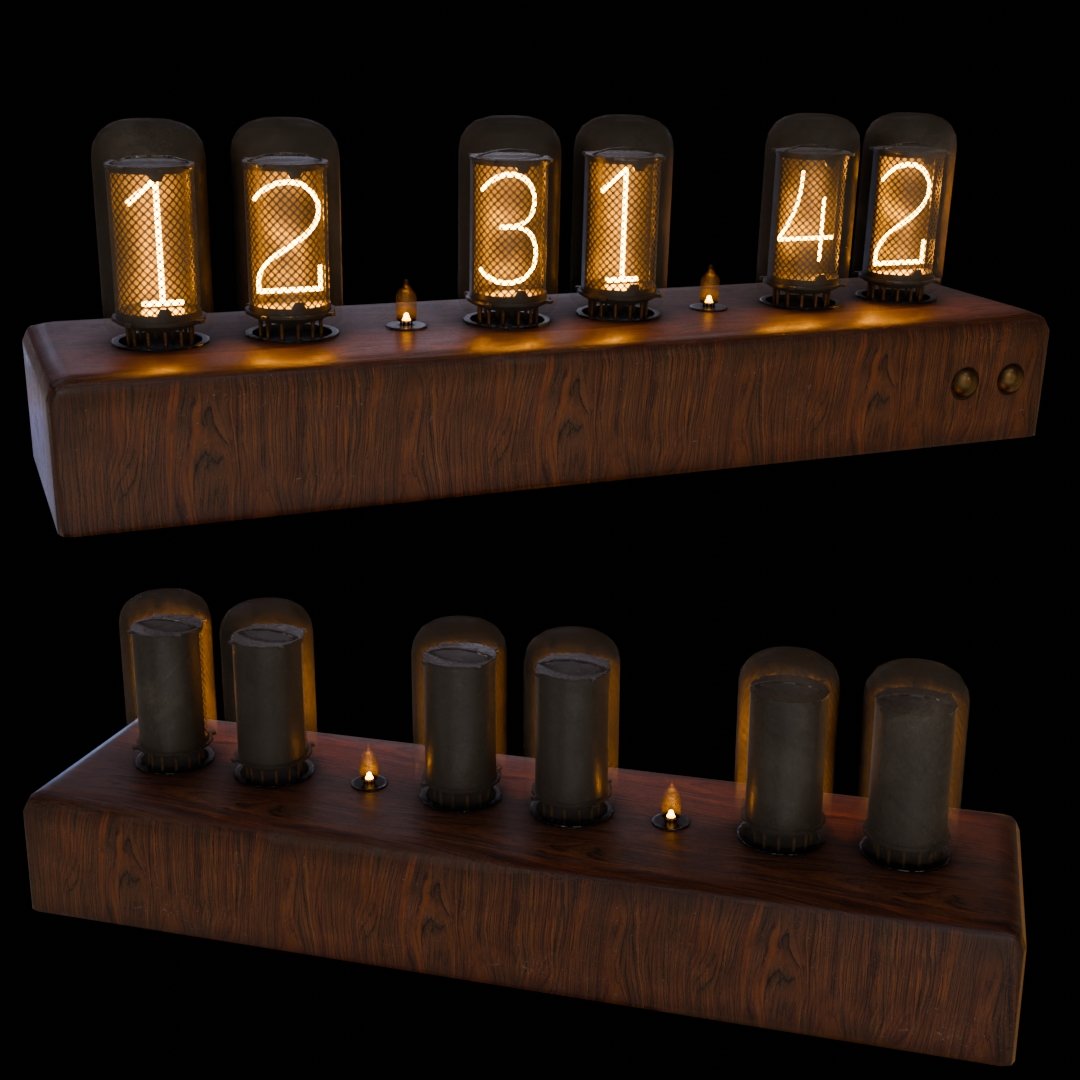 Nixie Tube Clock | Clocks models | BlenderKit