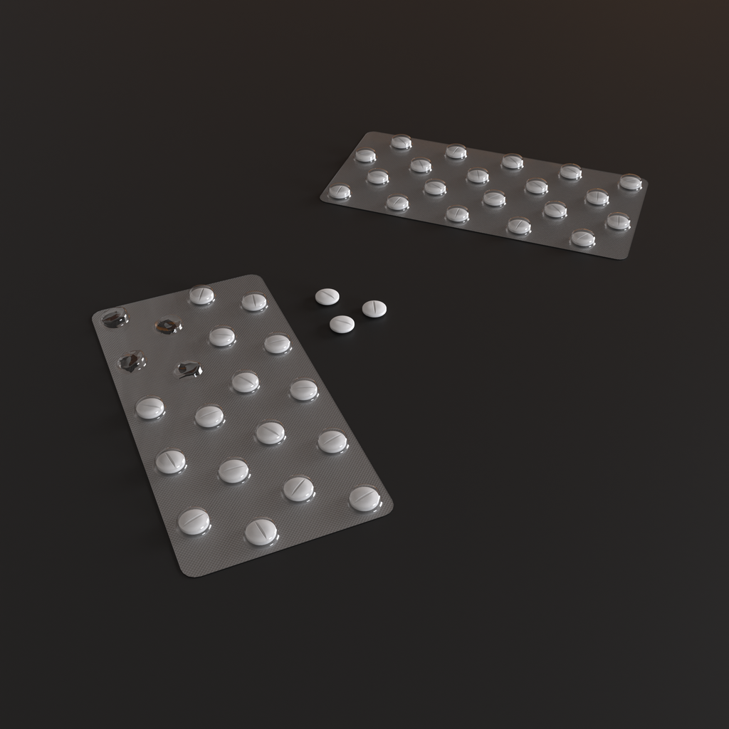 Sheet of pills 3 | FREE Pharmacy models | BlenderKit