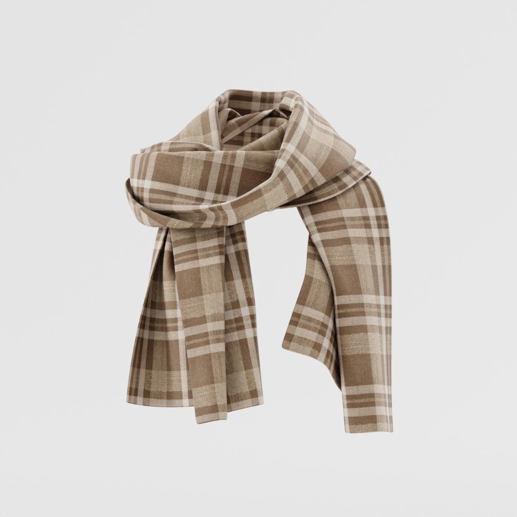 Beige Draped Scarf | Accessories models | BlenderKit