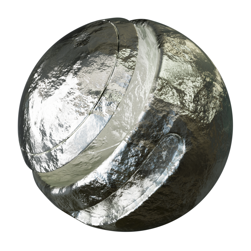 Crumpled Foil Fractals Aluminum | FREE metal materials | BlenderKit