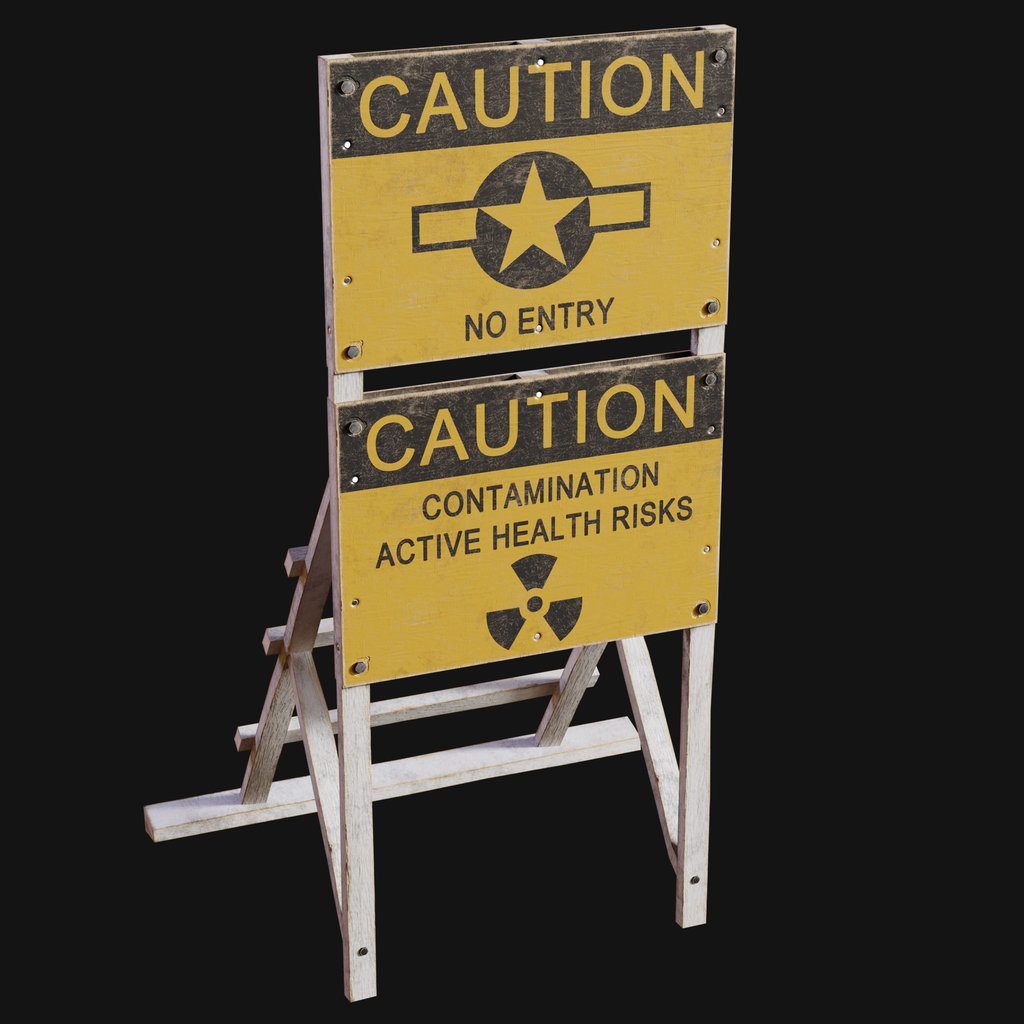 1960s USAF Restricted Area Base Sign | Military models | BlenderKit