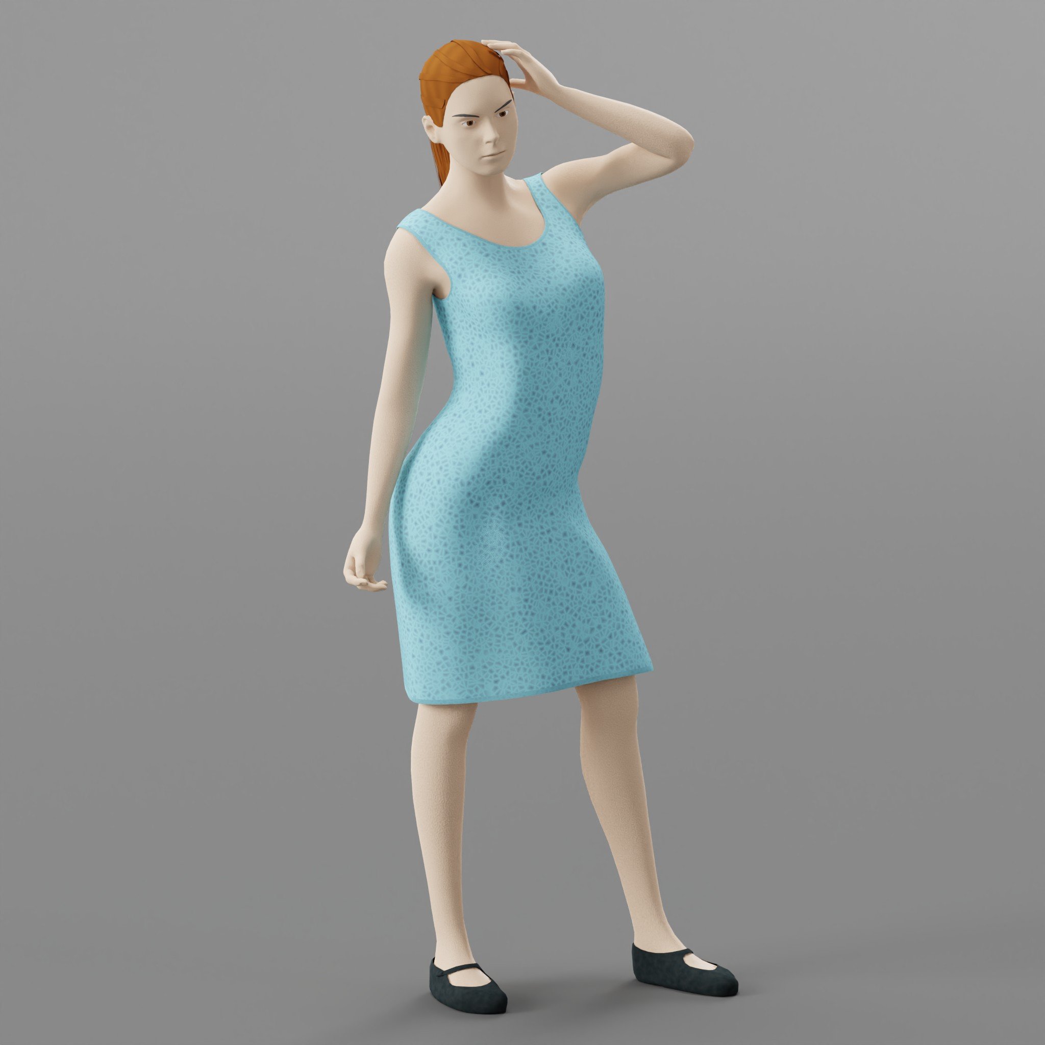 Cartoon Woman Posing | Women models | BlenderKit