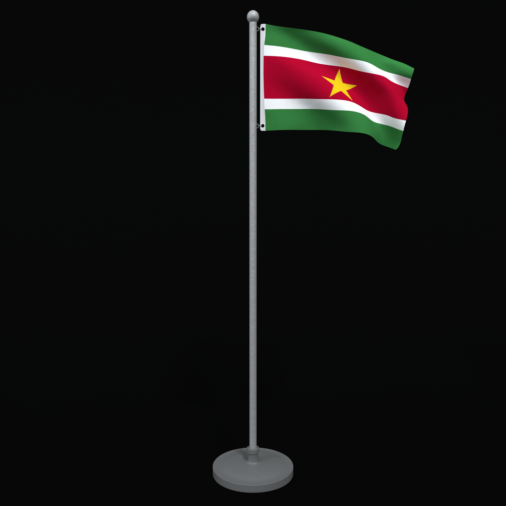 Animated Flag of Suriname | Exterior Elements models | BlenderKit