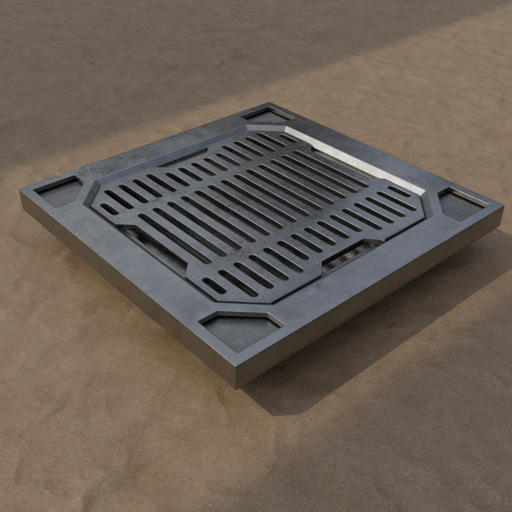 Sci-Fi Geometric Vent Panel | Industrial parts models | BlenderKit