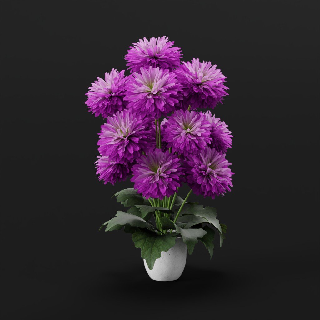 Purple Chrysanthemum | Indoor Plants models | BlenderKit