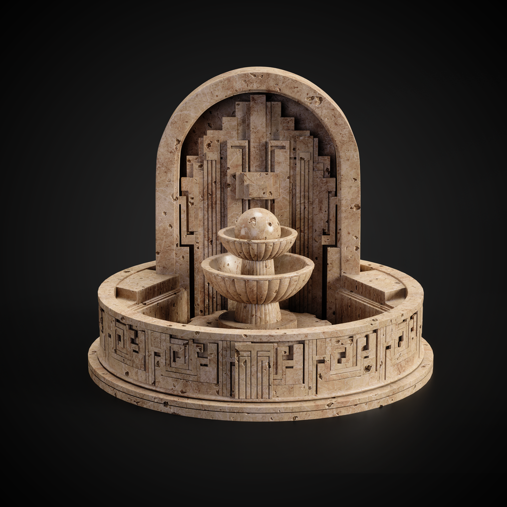 Ornamental Fountain + PBR Texture | Fountains models | BlenderKit