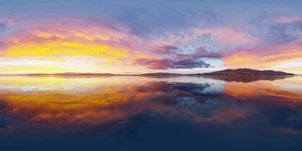 Golden Lake Sunset HDRI | Water Environments HDRis | BlenderKit