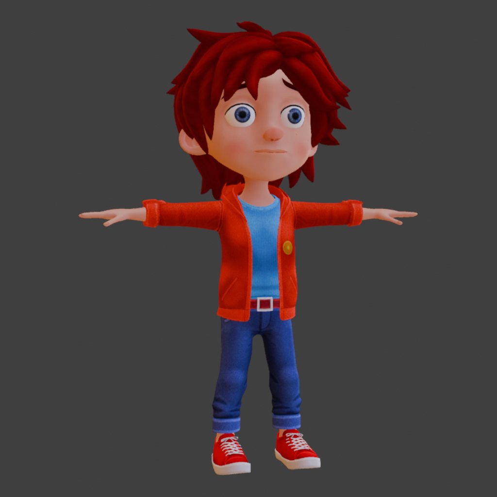 Stylized Cartoon Boy Character | Children models | BlenderKit