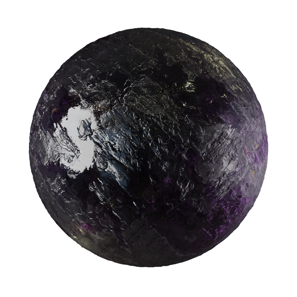 Obsidian Glass Dark Purple Formation | FREE stone materials | BlenderKit