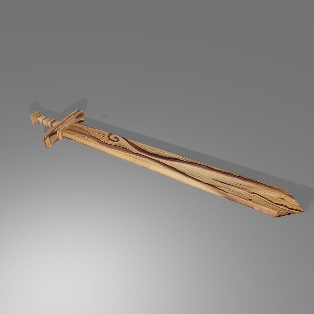 Wooden sword | FREE Historical Weapons models | BlenderKit