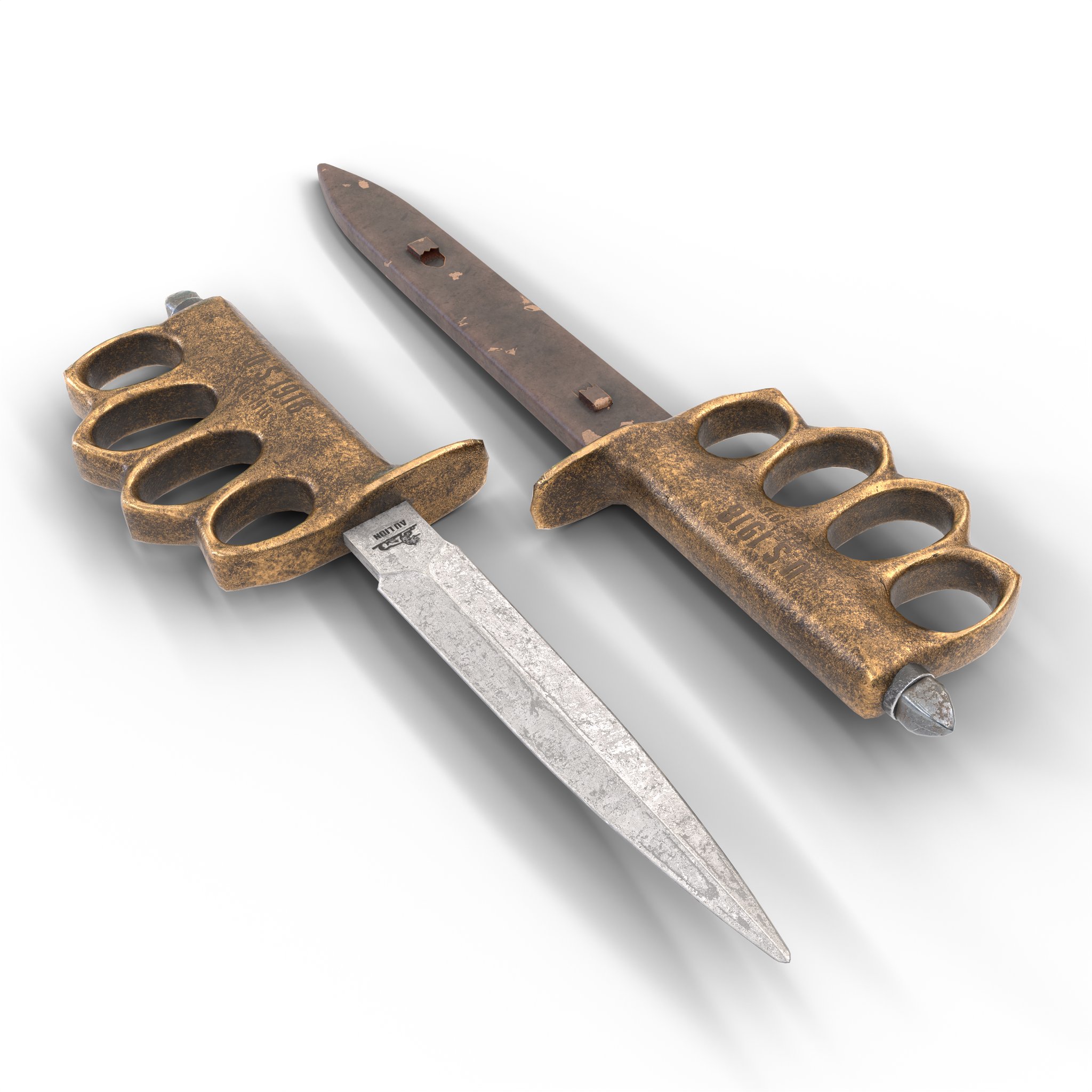 Trench Knife MK1 1918 | Historical Weapons models | BlenderKit