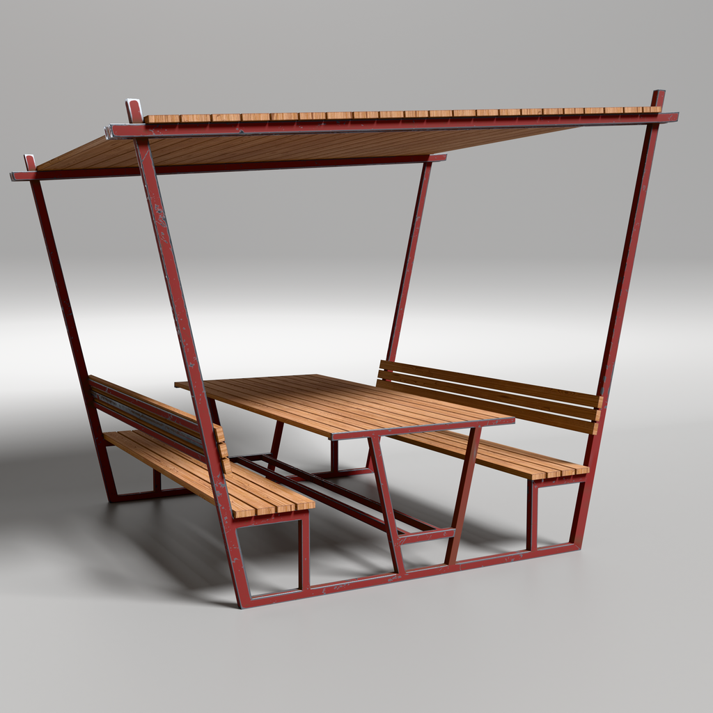Wooden Gazebo | Architecture models | BlenderKit