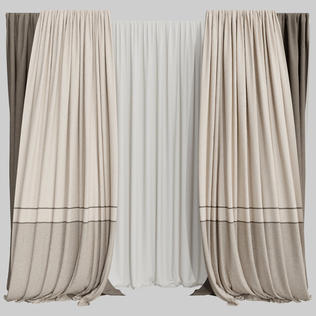 Minimal Curtain Set | Curtains models | BlenderKit