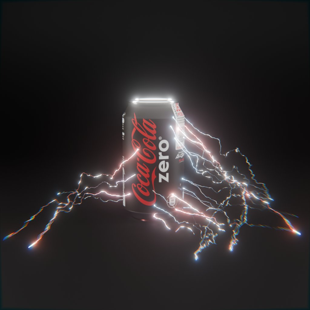 Energy Drink Animation with Lightning | Mockup scenes | BlenderKit