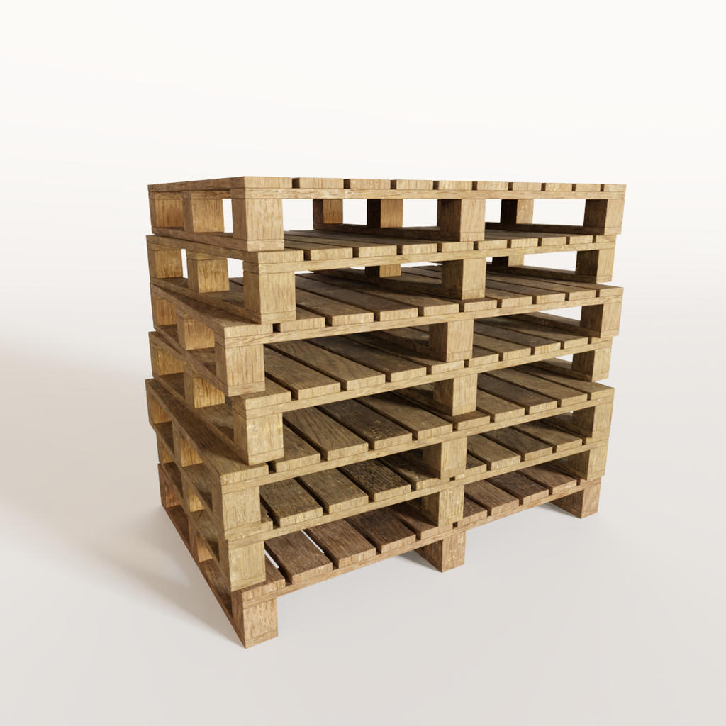 Wooden pallet stack | Industrial models | BlenderKit