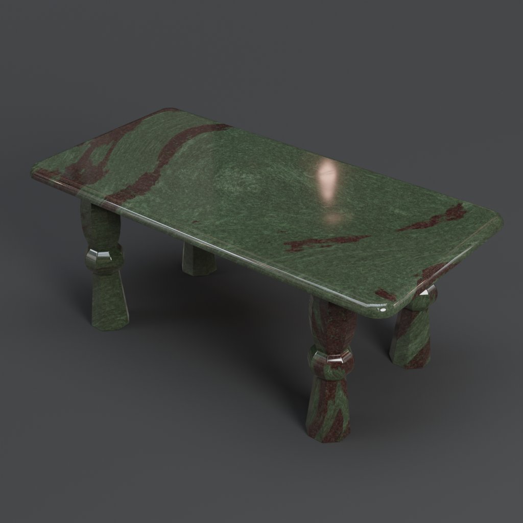 Long Granite Table | Tables models | BlenderKit
