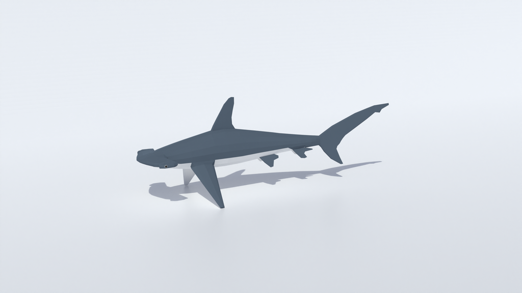 Low Poly Hammerhead Shark | Fish models | BlenderKit