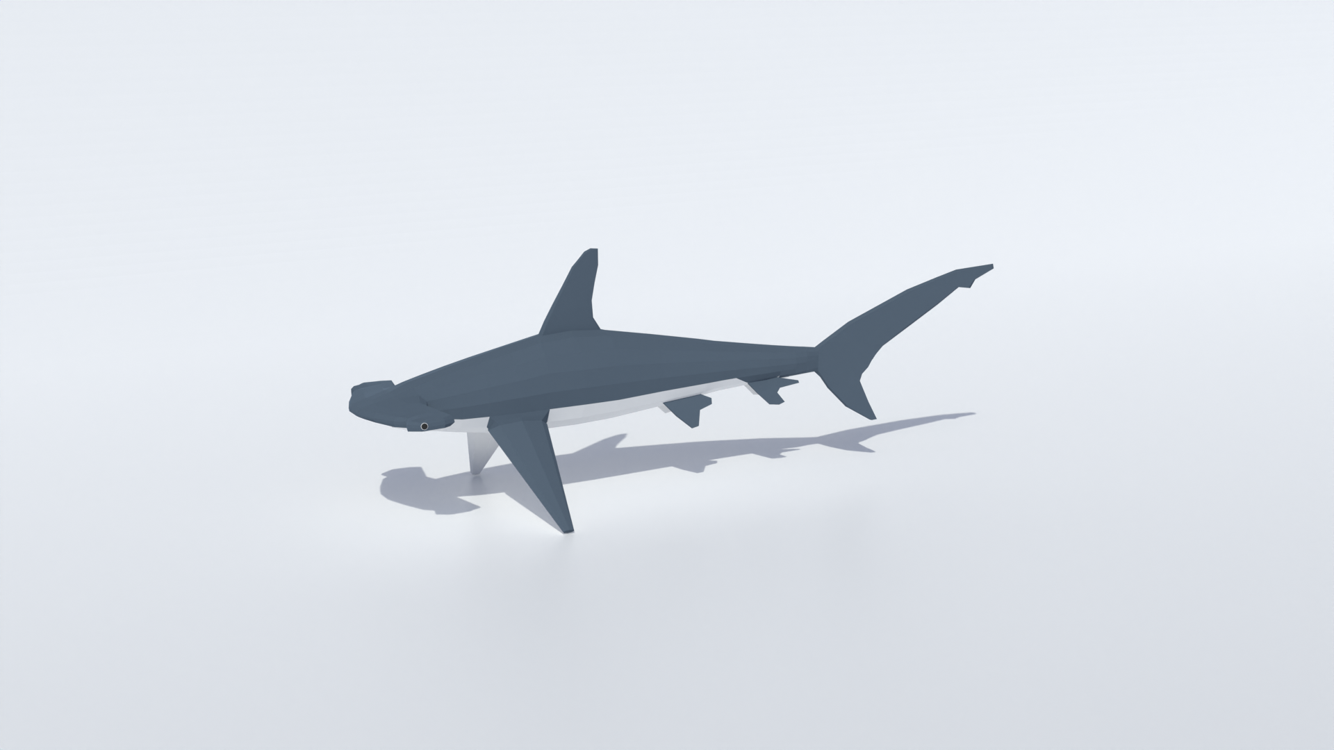Low Poly Hammerhead Shark | Fish models | BlenderKit