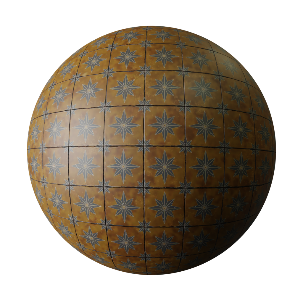 Orange star shaped Tiles | FREE tiles materials | BlenderKit