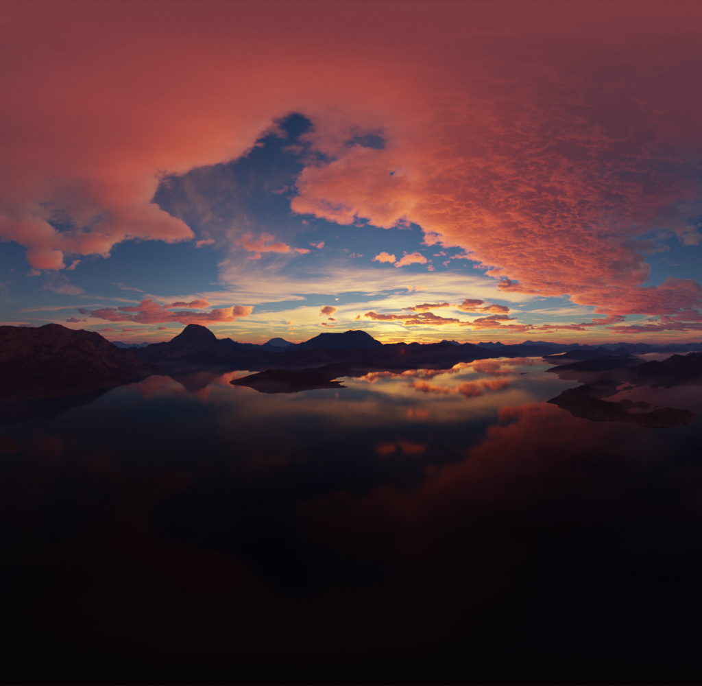 BlenderKit | Download the FREE Aerial Landscape Dramatic Sunset hdr