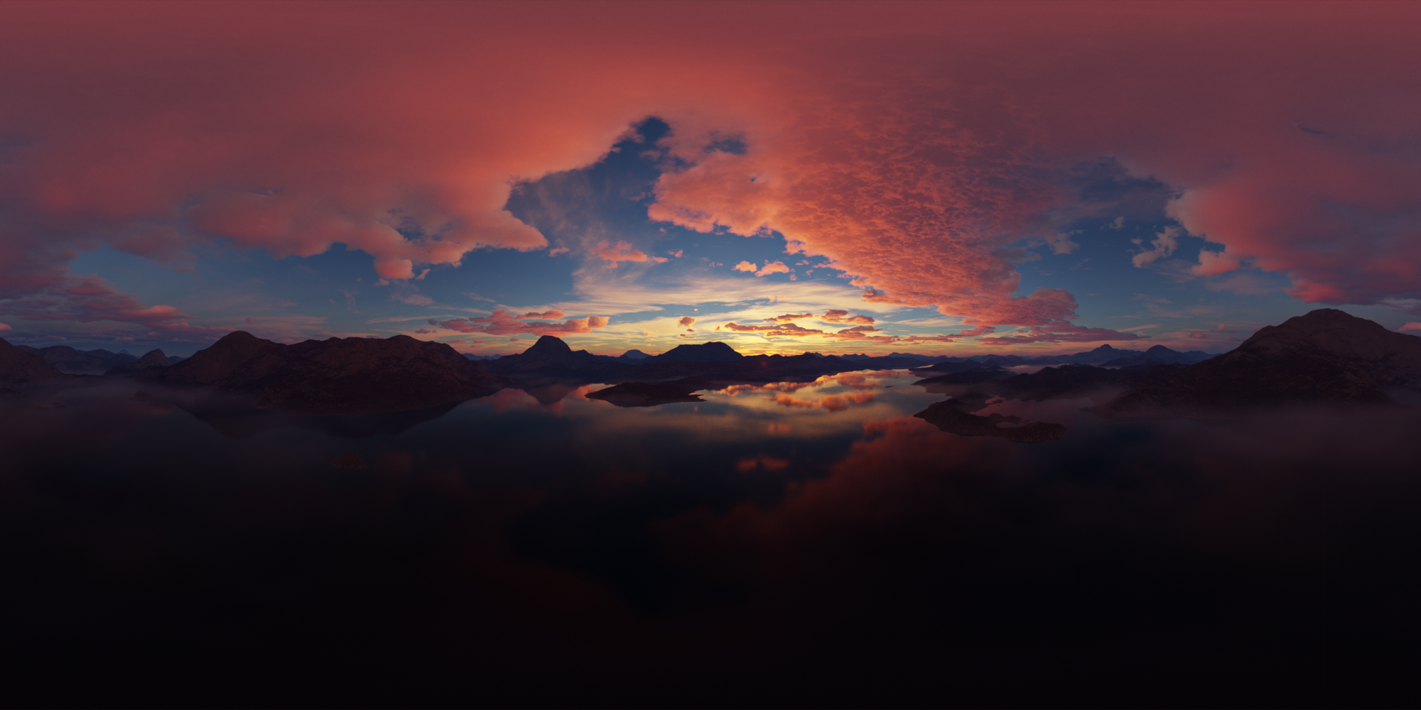 Aerial Landscape Dramatic Sunset | FREE Landscapes HDRis | BlenderKit