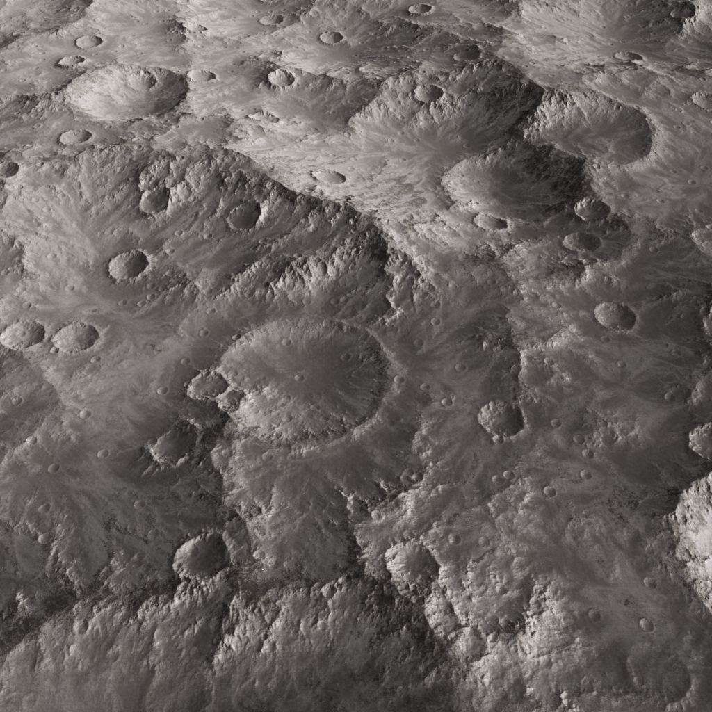 Moon Surface tileable Terrain v1 | Terrains models | BlenderKit