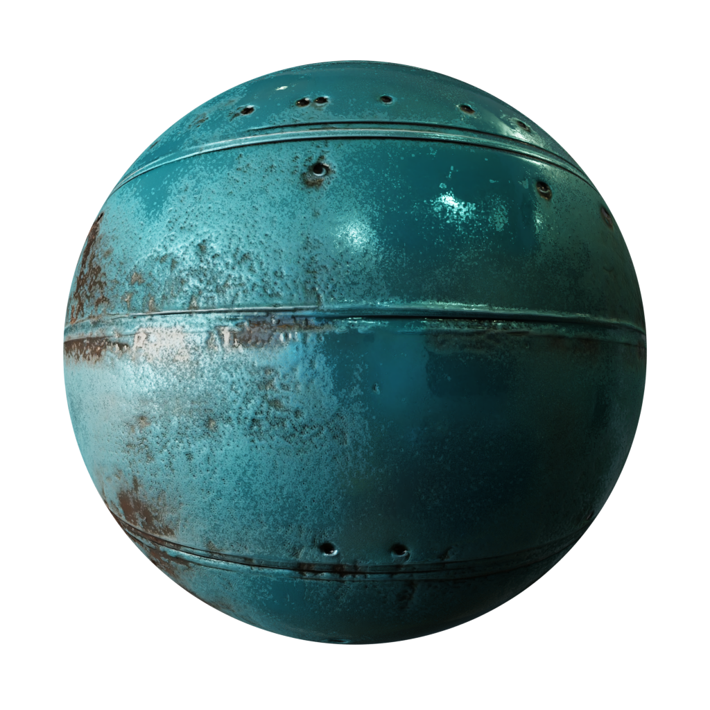 Rusted Cyan Metalic Pannel | FREE metal materials | BlenderKit