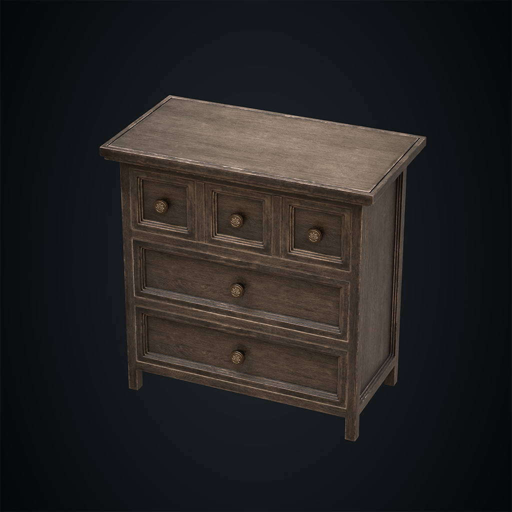 Retro Cabinet | FREE Sideboard & Drawers models | BlenderKit