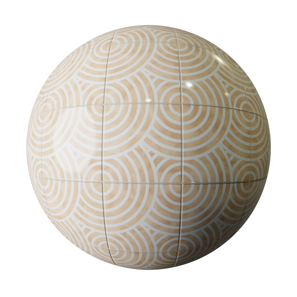 Ceramic tile decorated with circles | FREE tiles materials | BlenderKit