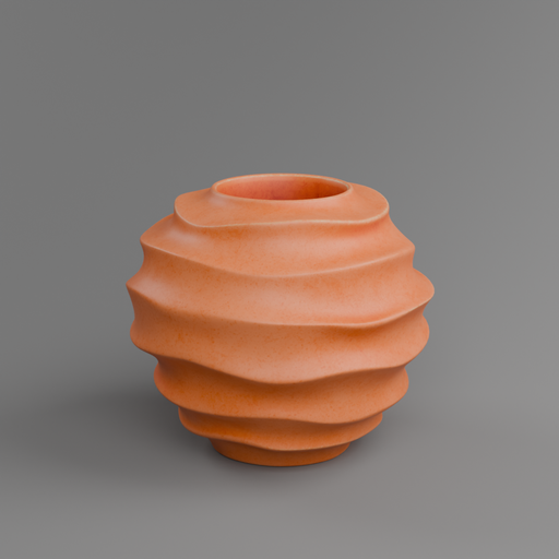 Matte Ceramic Wavy Vase | FREE Vases models | BlenderKit