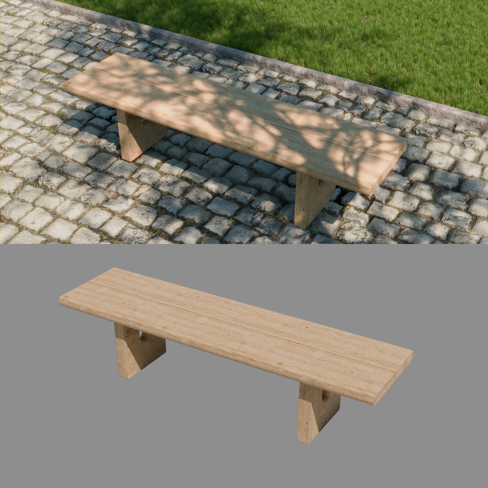 Modern wooden chair | Benches models | BlenderKit