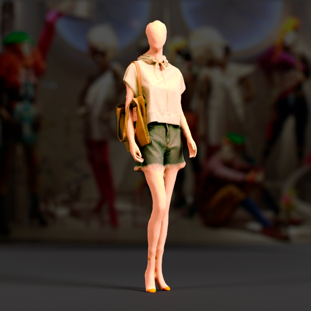 BlenderKit | Download the Mannequin store women's clothing store model
