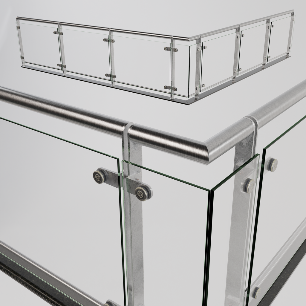 BlenderKit | Download the Glass Handrail model
