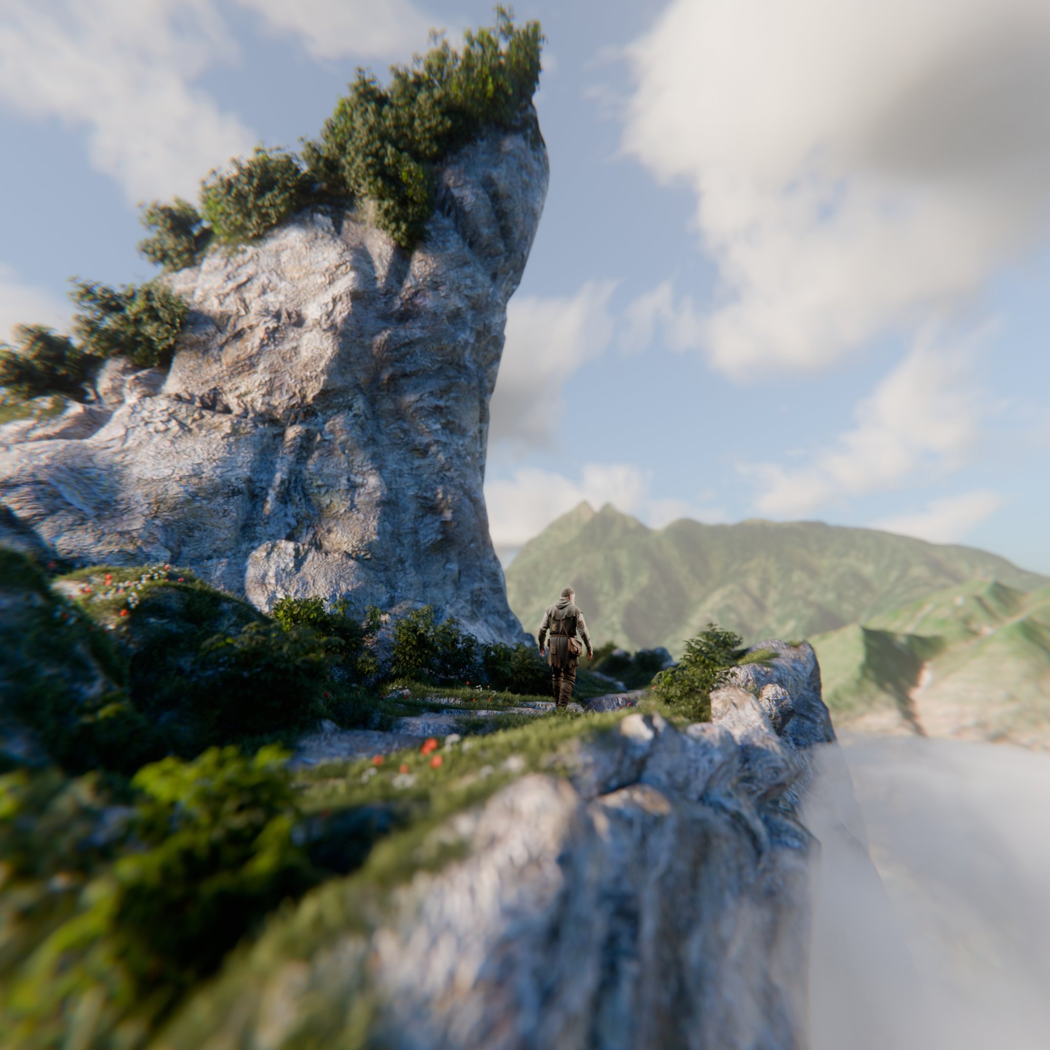 Cliffside Path | FREE Nature scenes | BlenderKit