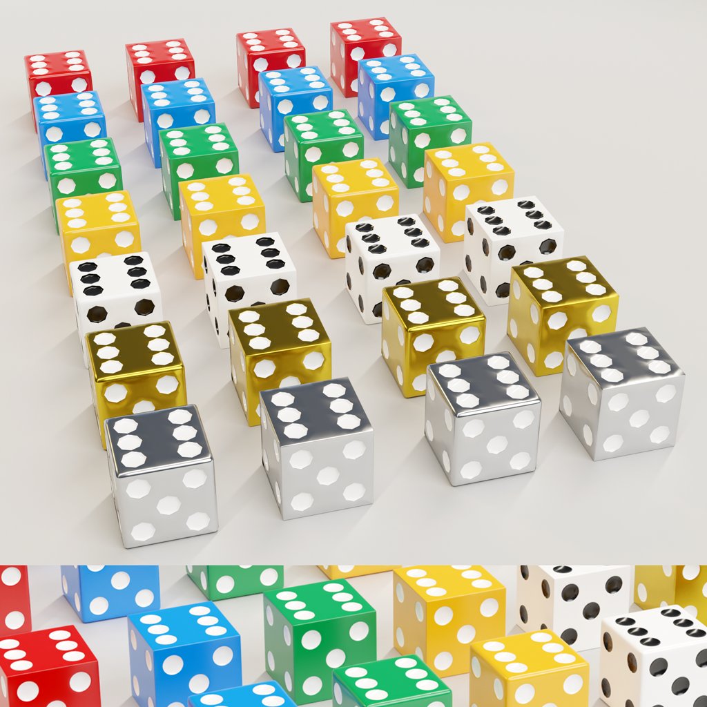 Low poly dice collection | Miscellaneous models | BlenderKit