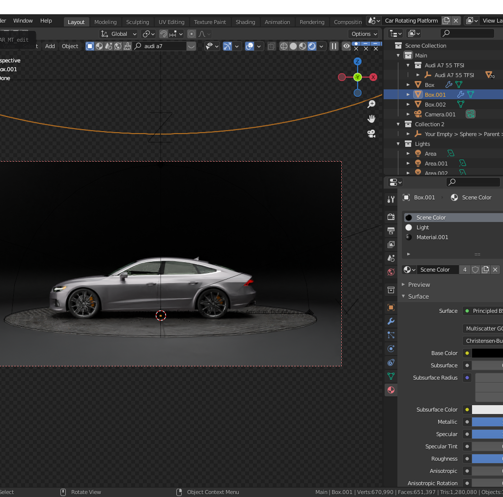 BlenderKit | Download the FREE Car Rotating Platform scene