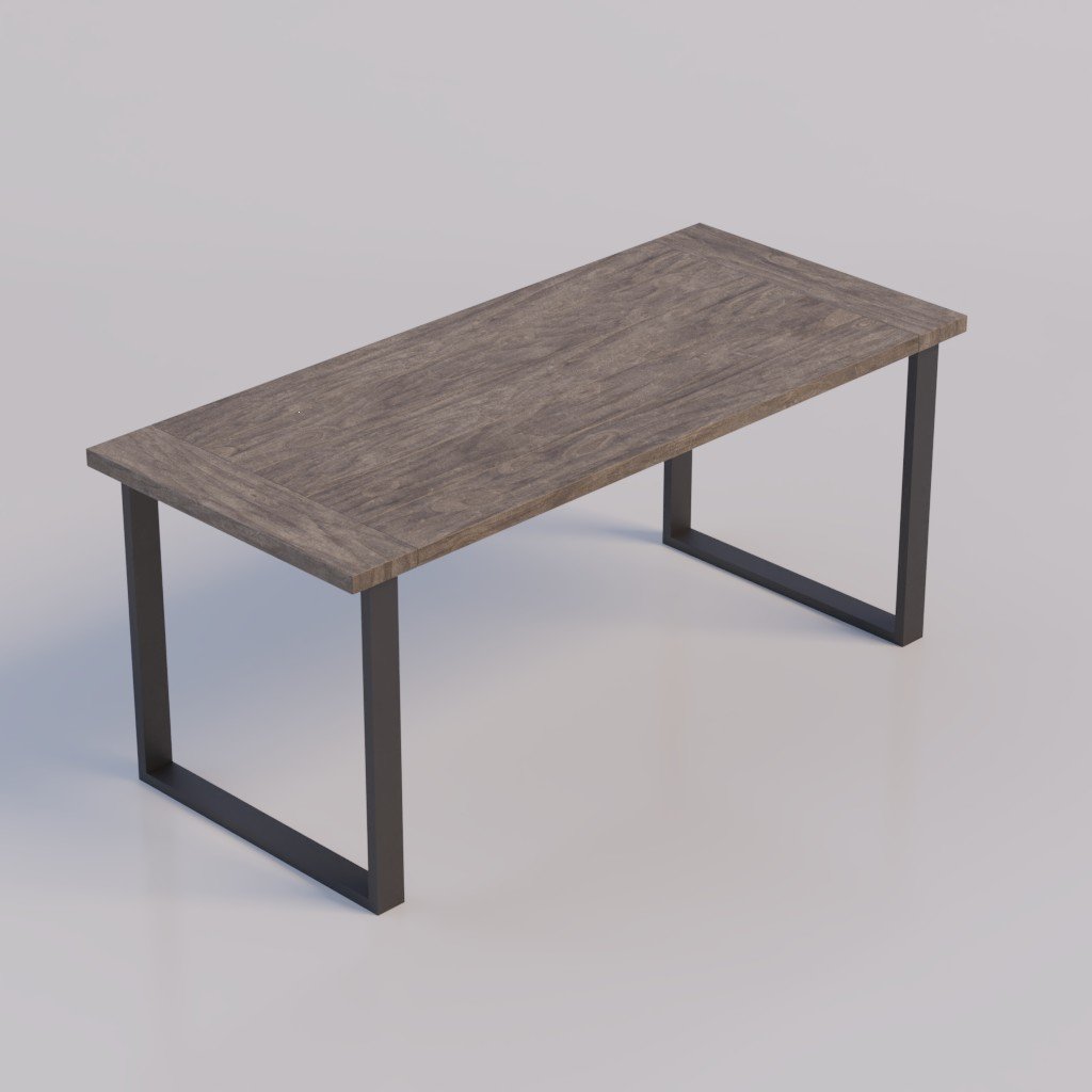Wood Table with Iron Legs | Tables models | BlenderKit