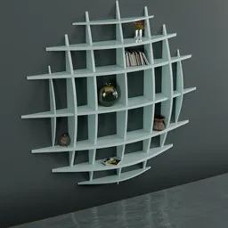 Circular BookCase Shelf | FREE Bookcases models | BlenderKit
