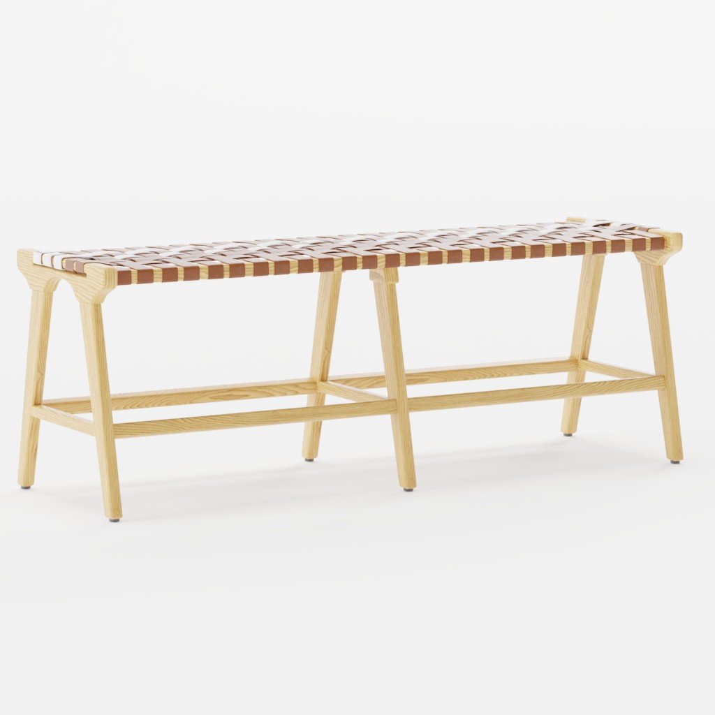 Leather Strap Bench | Chairs models | BlenderKit